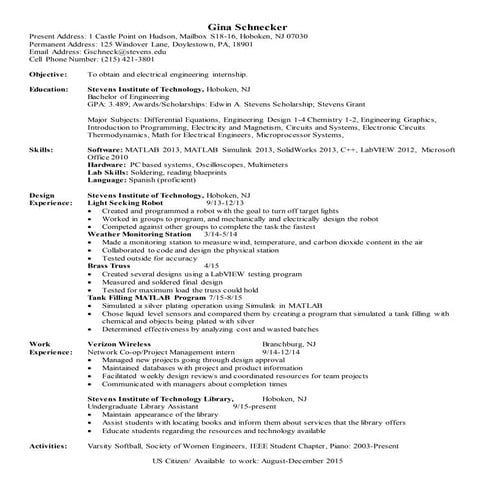 Gina Schnecker Resume | DOCX