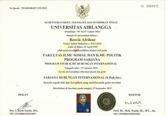 Ijazah & Transkrip Nilai | PDF