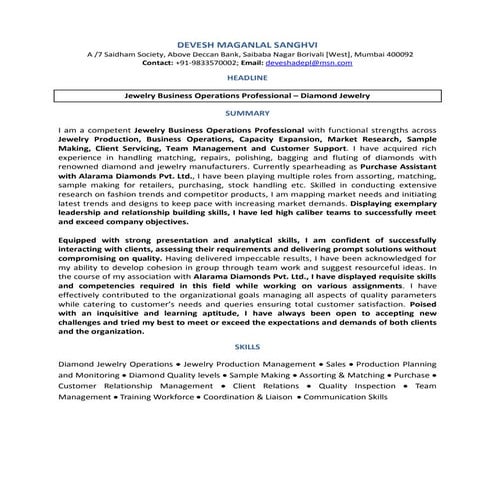 RESUME OF SDG | DOC