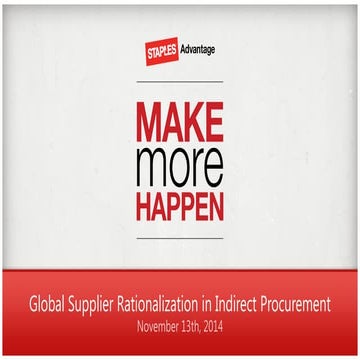 Global Supplier Rationalization presentation_BME Symposium_Ben Grudda | PDF