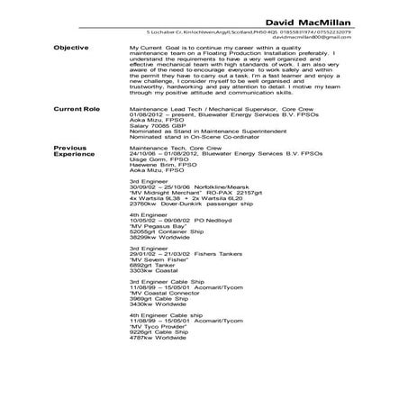 CV Dave MacMillan June 2016 | DOCX | Civil Engineering Industry | Industries