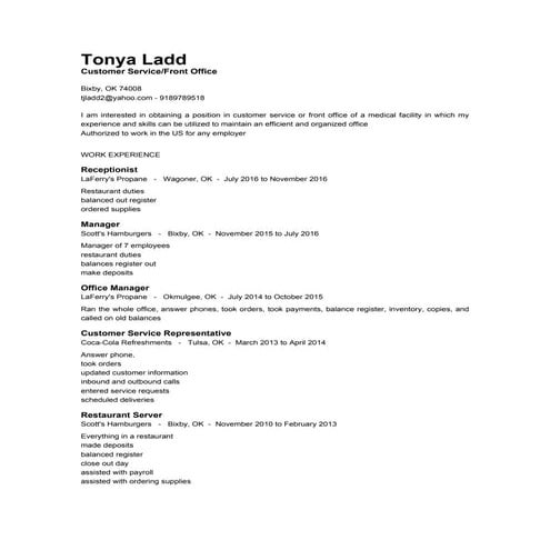 Tonya Ladd updated resume | PDF