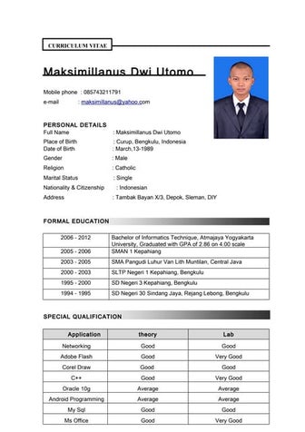 Curiculum Vitae (CV) Romorajausia UPDATE 21 maret | PDF