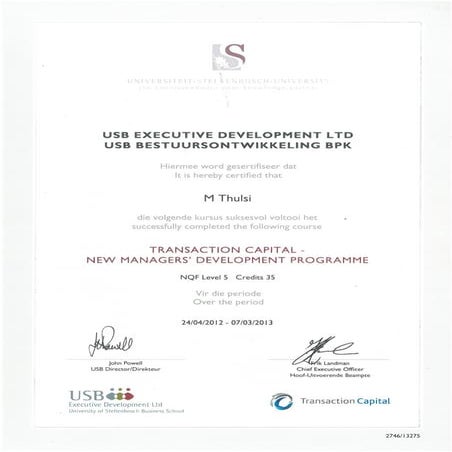 USB - NMDP certificate | PDF