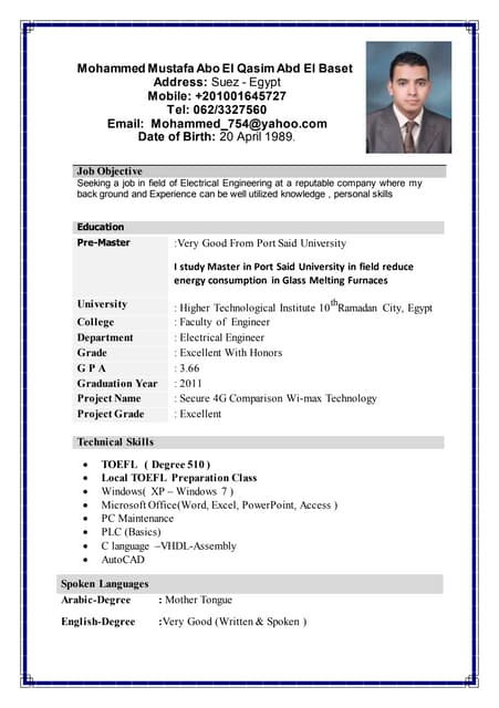 C.V ENG.MUSTAFA - 2016 Mech.Engineer | DOCX