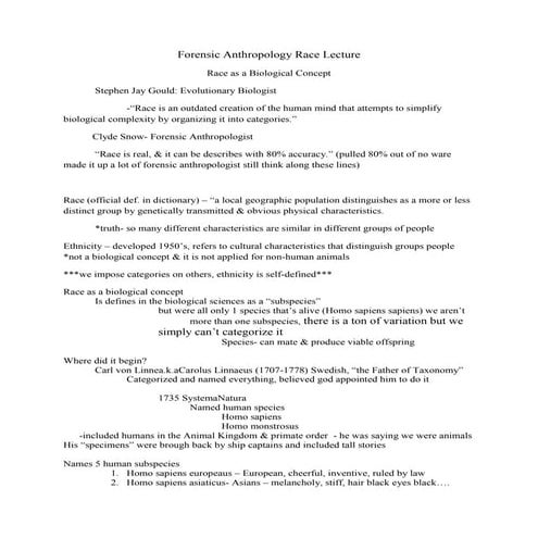 Concept of Human Race and Identifying Characters | PPTX