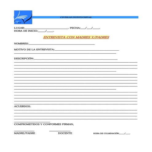 6 formatos para reuniones con padres de familia | PDF