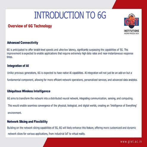6G seminar report for computer science and engineering B.tech, M.tech. | PPTX