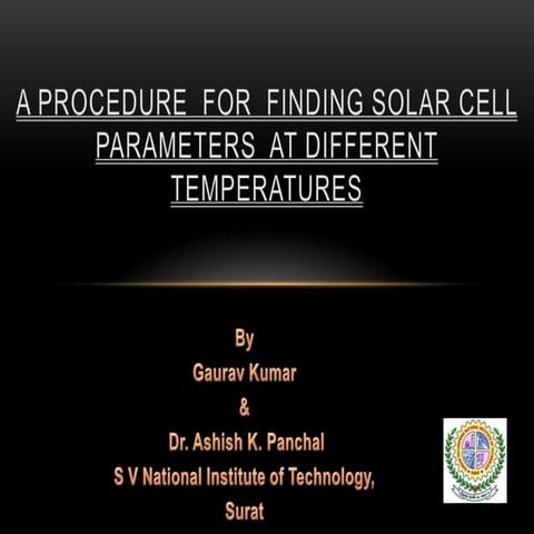 Extraction of photovoltaic generator parameters through combination of an analytical and ...