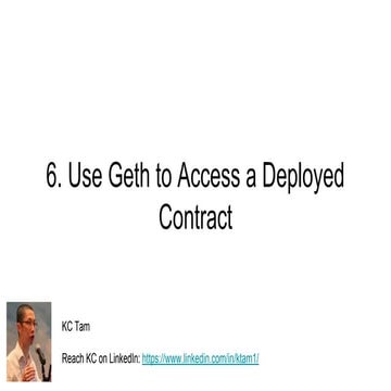 Use Geth To Access A Deployed Contract Ppt 