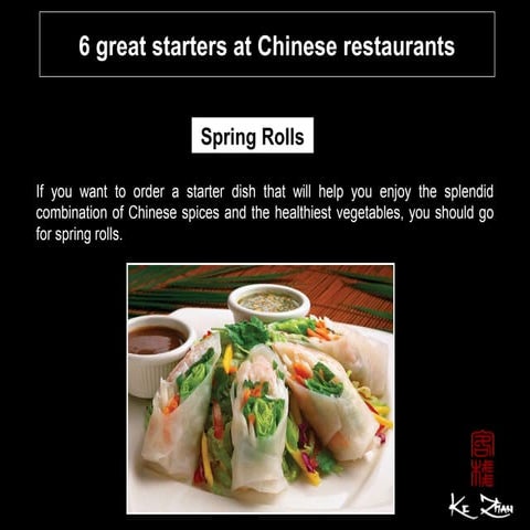 6 great starters at chinese restaurants | PPT