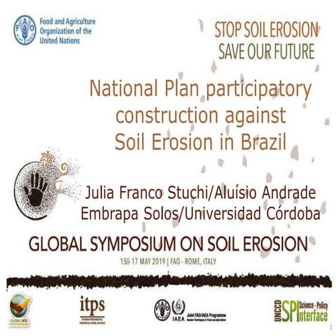 National Plan participatory construction against Soil Erosion in Brazil ...