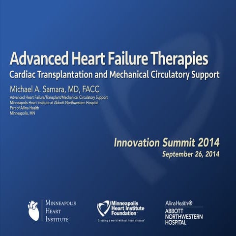 Advanced Heart Failure Therapies: Cardiac Transplantation and Mechanical Circulatory Support | PPT
