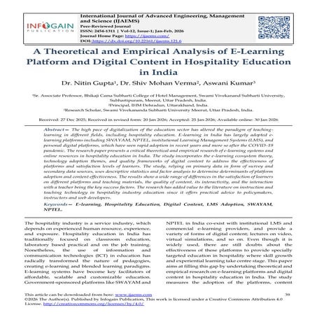 A Theoretical and Empirical Analysis of E-Learning Platform and Digital ...