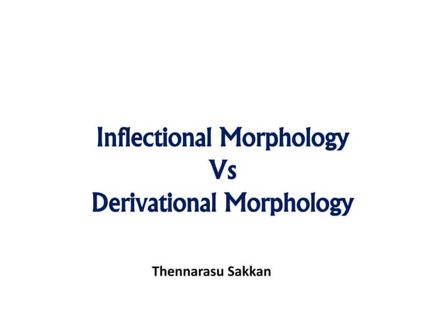 Derivational Morphology | PPSX