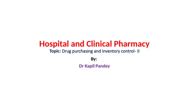 Note on Inventory control by Dr Kapil Pandey | PPT Note on Inventory control by Dr Kapil Pandey | PPT