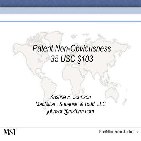 06-Patent Non-Obviousness 35 USC §103 | PPT | Law