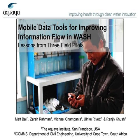 Mobile data tools for improving information flow in WASH | PPT