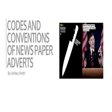 Codes and Conventions-Newspaper Adverts | PPT