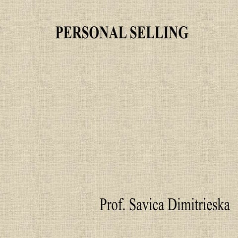 Personal selling | PPT