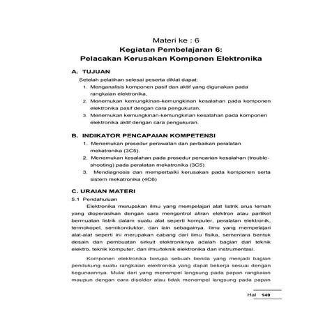 6 materi komponen elektronika | PDF