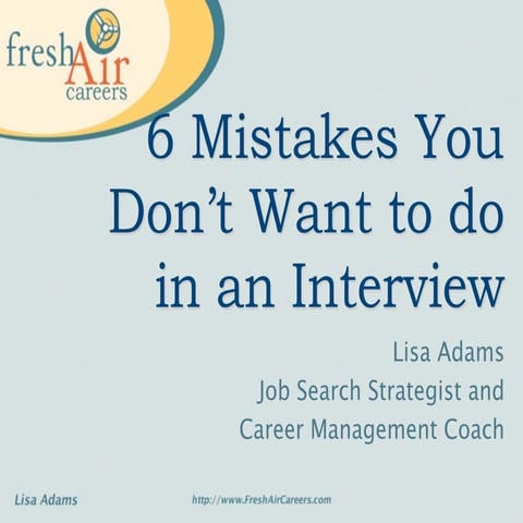 6 Mistakes To Avoid In An Interview | KEY