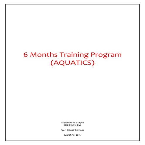 6 months training program aquatics | DOC