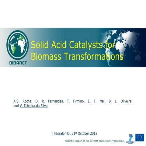 Solid acid catalysts for biomass transformations | PPT