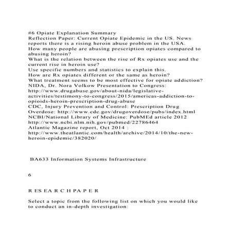 #6 Opiate Explanation SummaryReflection Paper Current Opiate Ep.docx