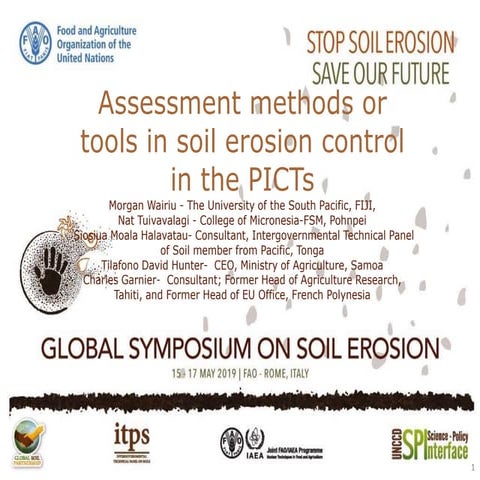 Assessment methods or tools in soil erosion control in the Pacific ...