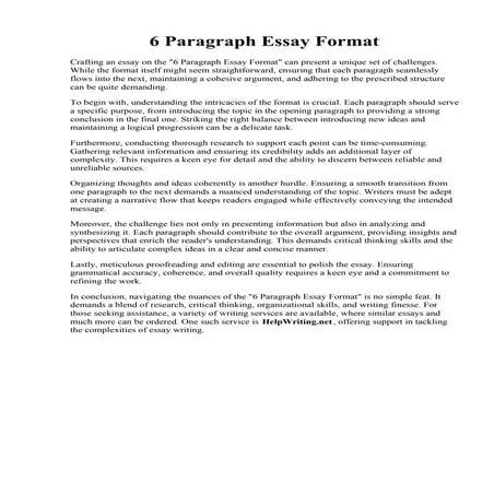 6 Paragraph Essay Format | PDF