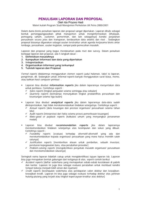 Komunikasi-Bisnis ppt Laporan dan propos | PPT