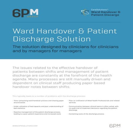 Ward Handover & Patient Discharge Solution | PDF
