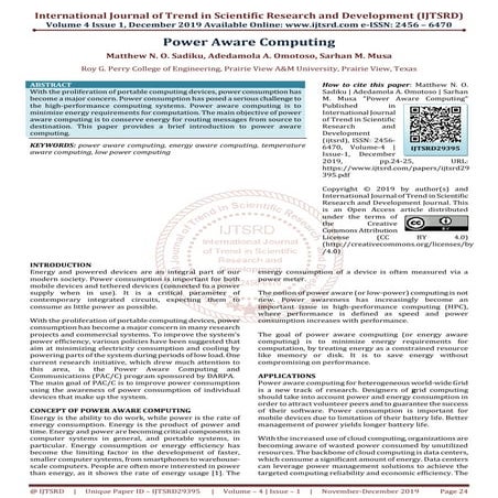 Power Aware Computing | PDF | Cloud Computing | Internet