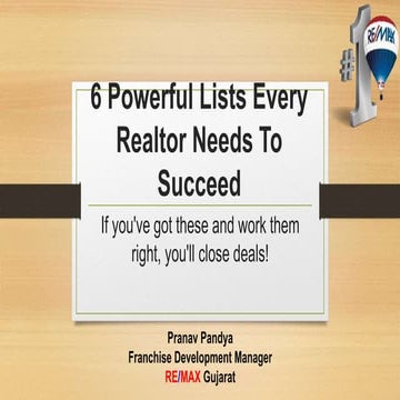 6 Powerful Lists Every Realtor Needs to Succeed | PPT