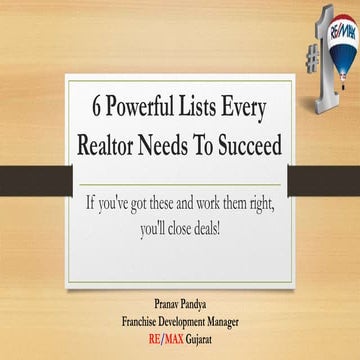 6 Powerful Lists Every Realtor Needs to Succeed | PPT