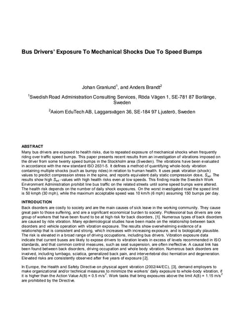 Farthinder - en arbetsmiljöfråga | PPT