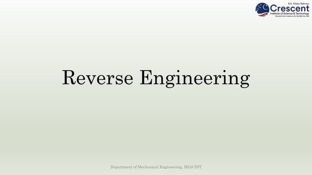 3D PRINTING - REVERSE ENGINEERING | PPTX