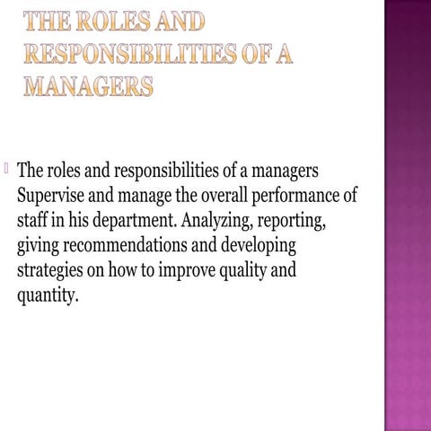 Role of Managers | PPT