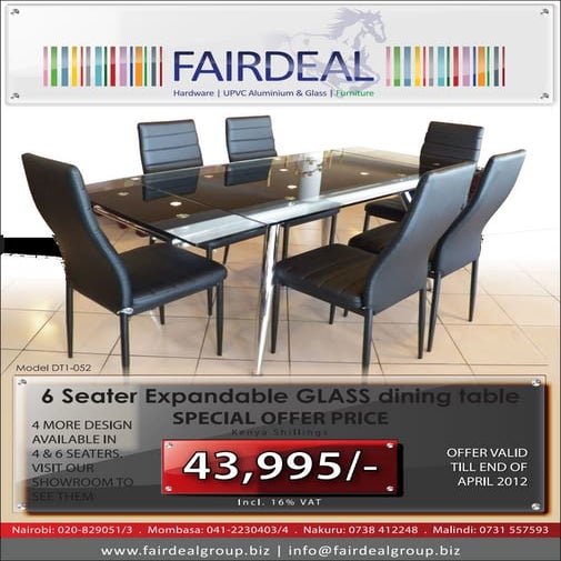 6 seater glass dining set | PDF