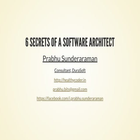 6 secrets of a software architect | PPT