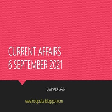 6 september 2021 current affairs | PPT