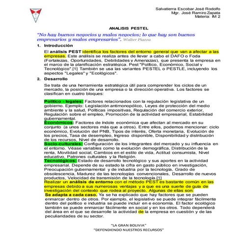 Analisis pestal | DOCX