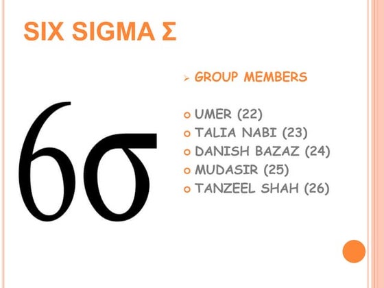 Six Sigma Principle and Methods | PPTX