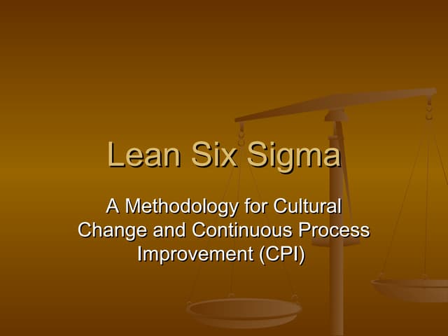 Lean 6 sigma | PPTX