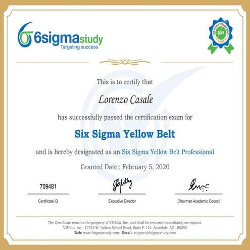 6 Sigma Yellow Belt | PPT
