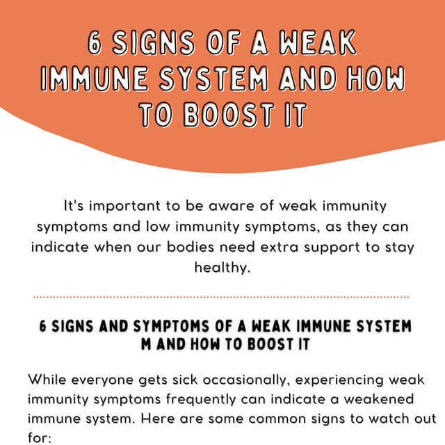 6 Signs of a Weak Immune System and How to Boost It | PDF