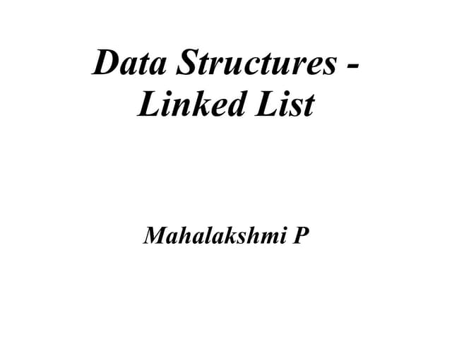 singly linked_list | PPT singly linked_list | PPT