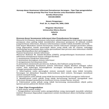 Si & pi, dian andriani, hapzi ali, konsep dasar keamanan informasi ...