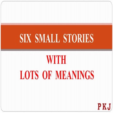 SIX SMALL STORIES WITH LOTS OF MEANINGS / Learning from stories / Short ...